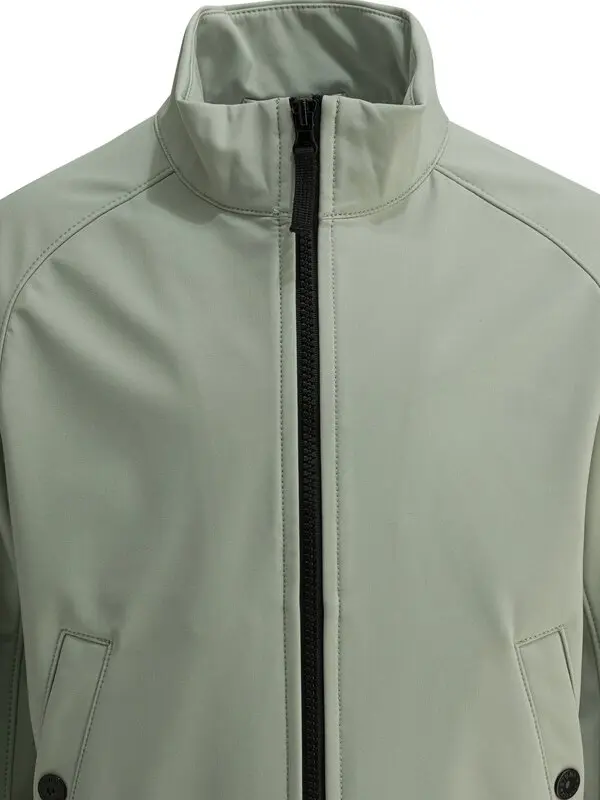 Stone Island Long-sleeved Stand Collar Zip-up Jacket - Pearl Gray