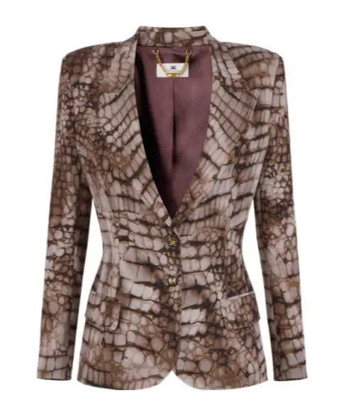 Elisabetta Franchi Printed Crêpe Blazer