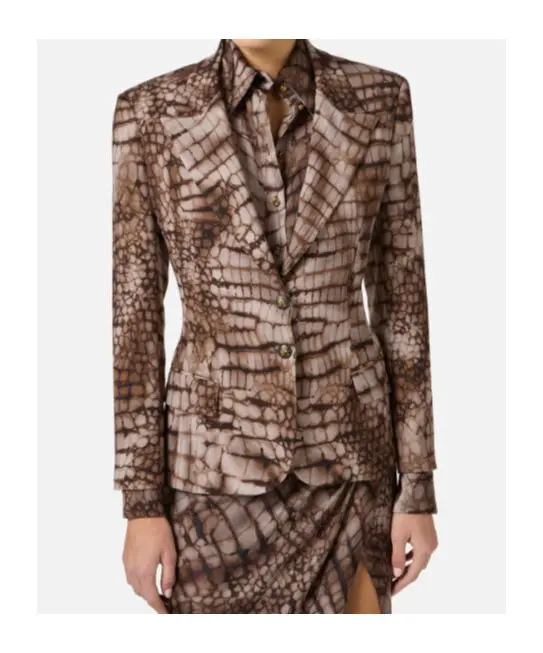 Elisabetta Franchi Printed Crêpe Blazer