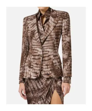 Elisabetta Franchi Printed Crêpe Blazer
