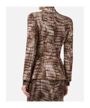 Elisabetta Franchi Printed Crêpe Blazer