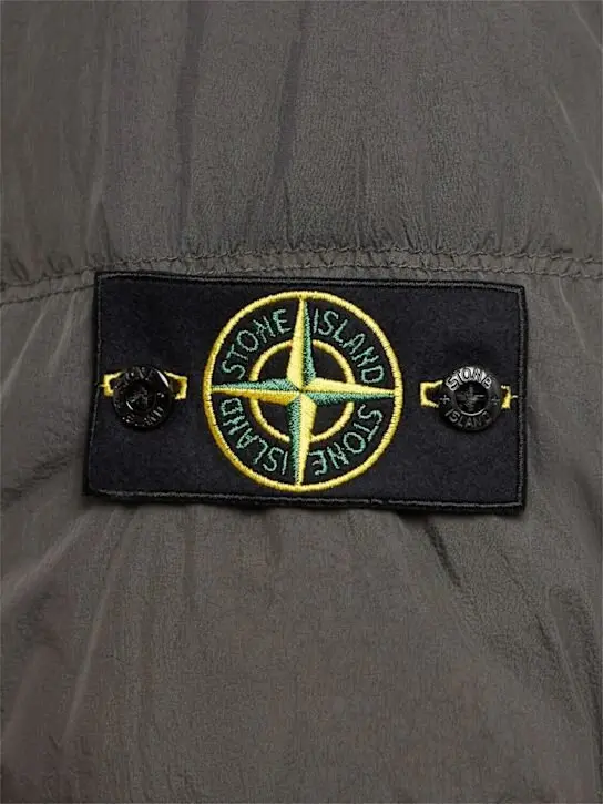 Stone Island Short Nylon Down Parka With Hood - Black