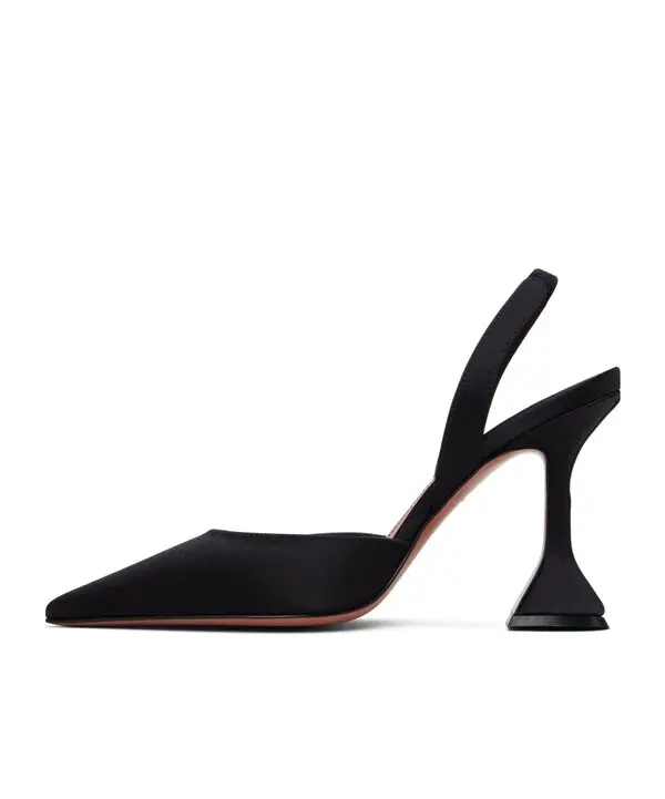Amina Muaddi Holli 95 Sling Pointed-toe High-heeled Sandals - Black