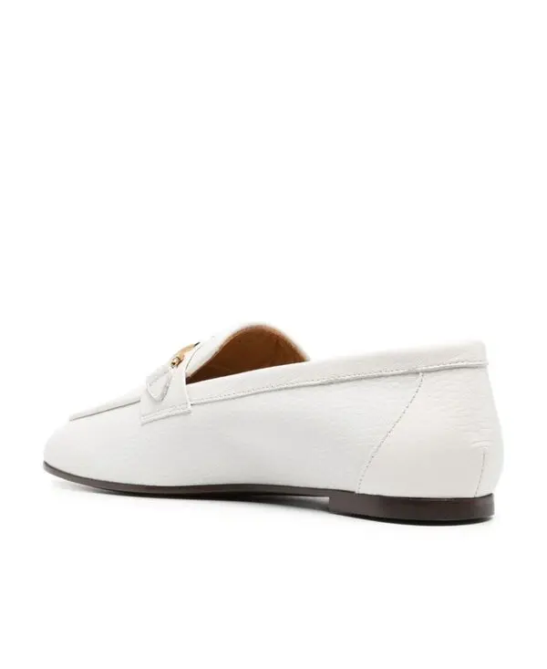 TOD'S Logo Plaque Almond Toe Loafers