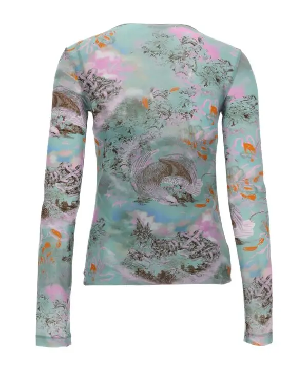 Off-White Long Sleeve Printed Jersey Top