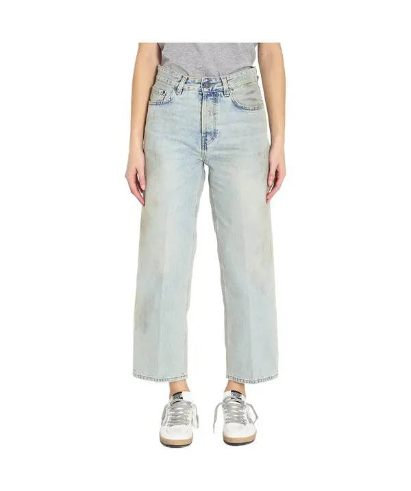 HAIKURE Betty Cropped Wide-leg Jeans - Green