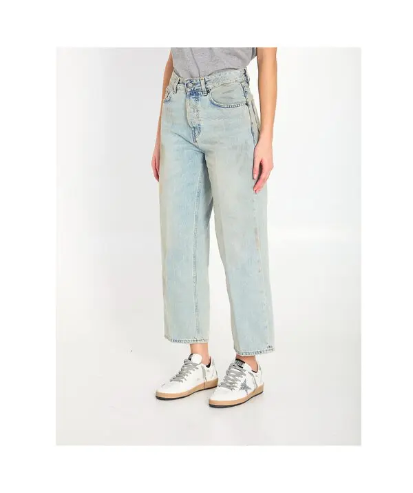HAIKURE Betty Cropped Wide-leg Jeans - Green
