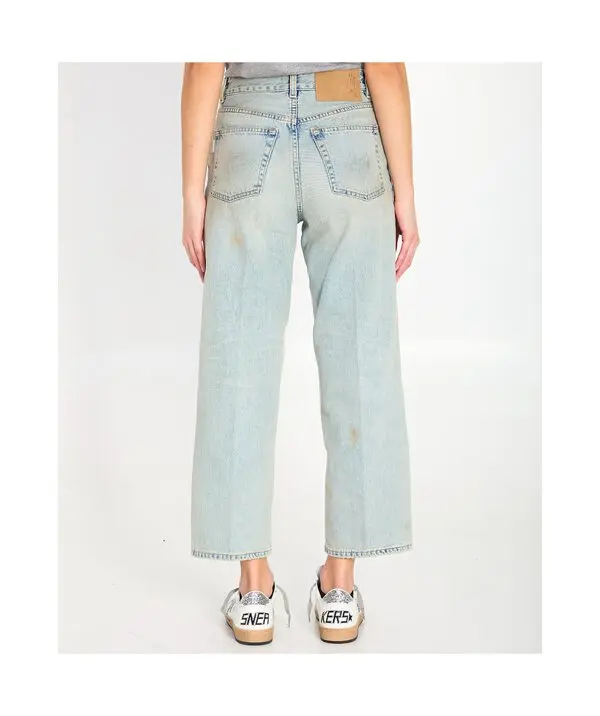 HAIKURE Betty Cropped Wide-leg Jeans - Green