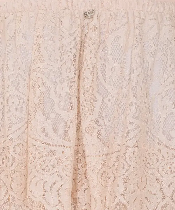 ANIYE BY Silva Tiered Lace Skirt - Nude
