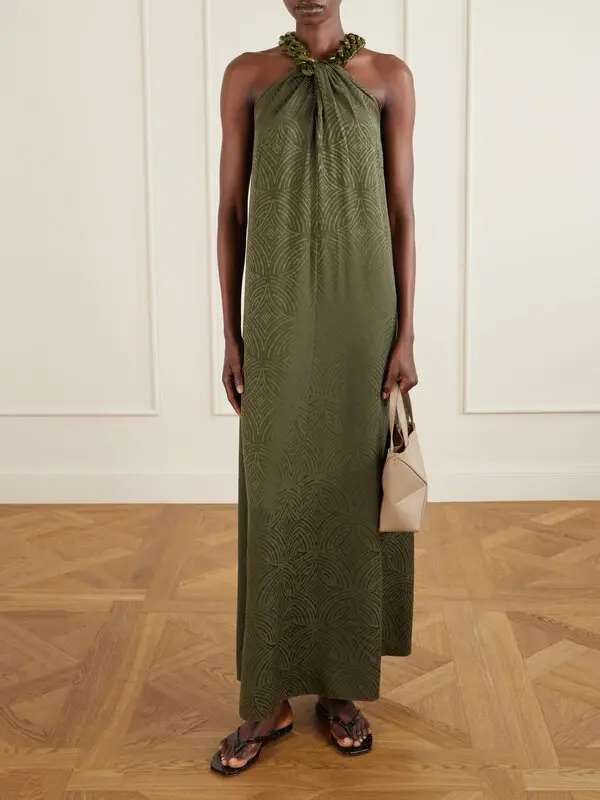 JOSEPH Embellished Backless Maxi Dress