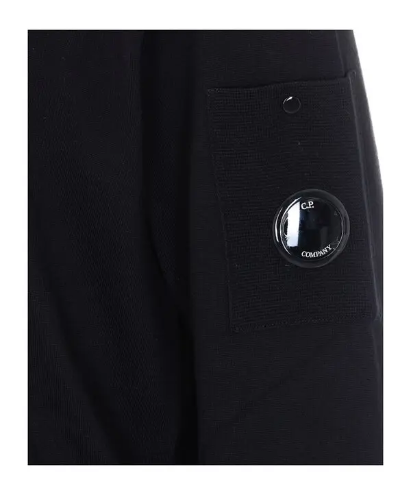 C.P. COMPANY Lens Detailed Knitted Jumper - Black