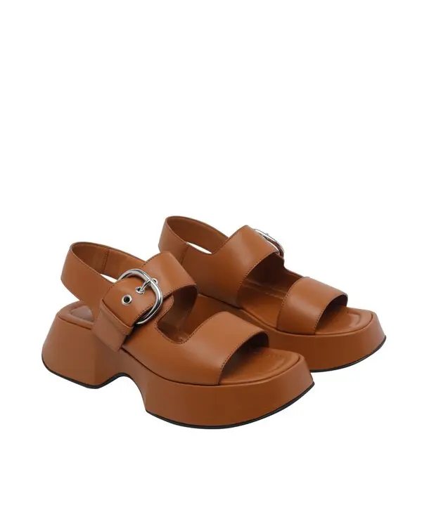 VIC MATIE Thelma Platform Heeled Sandals - Brown