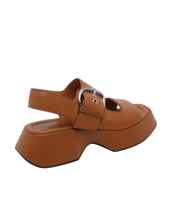 VIC MATIE Thelma Platform Heeled Sandals - Brown