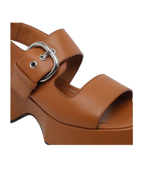 VIC MATIE Thelma Platform Heeled Sandals - Brown