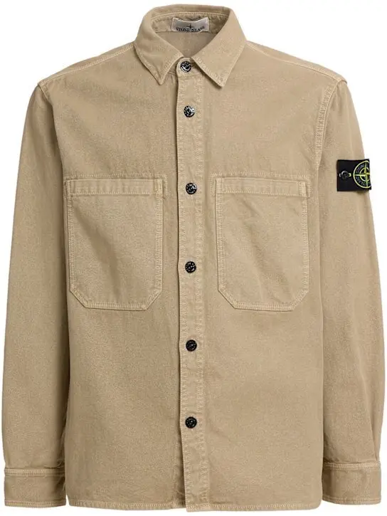 Stone Island Vintage Effect Cotton Shirt - Black