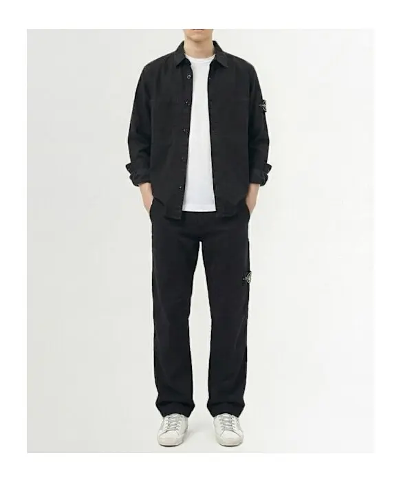 Stone Island Vintage Effect Cotton Shirt - Black