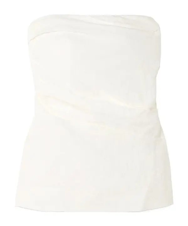 Tove Izel Linen Bandeau Top - Off-white