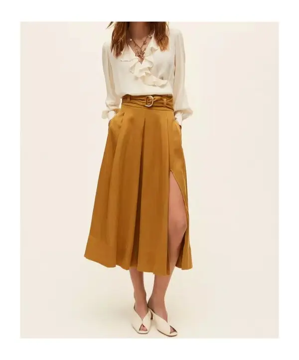 TWINSET Belted Midi Skirt