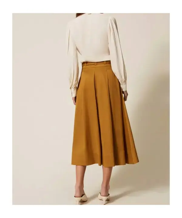 TWINSET Belted Midi Skirt