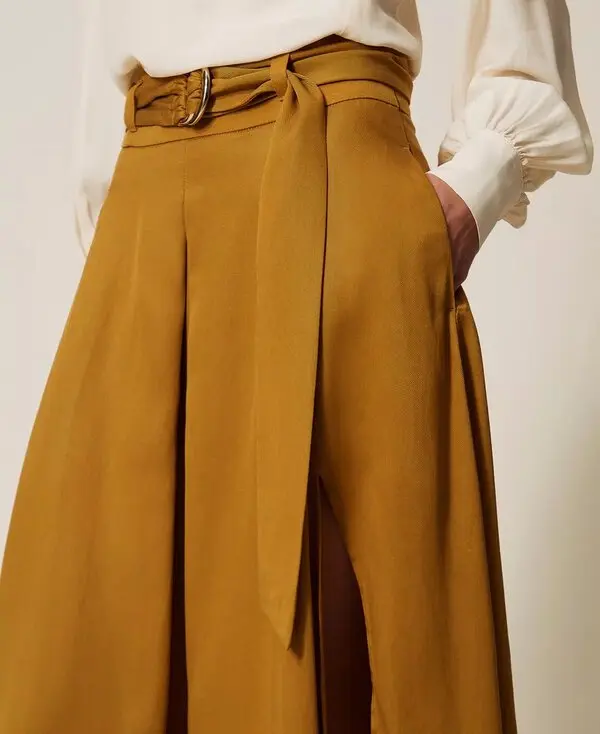 TWINSET Belted Midi Skirt