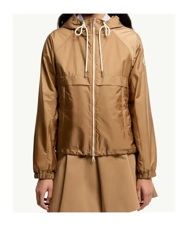 Moncler Zip-up Hooded Jacket - Camel