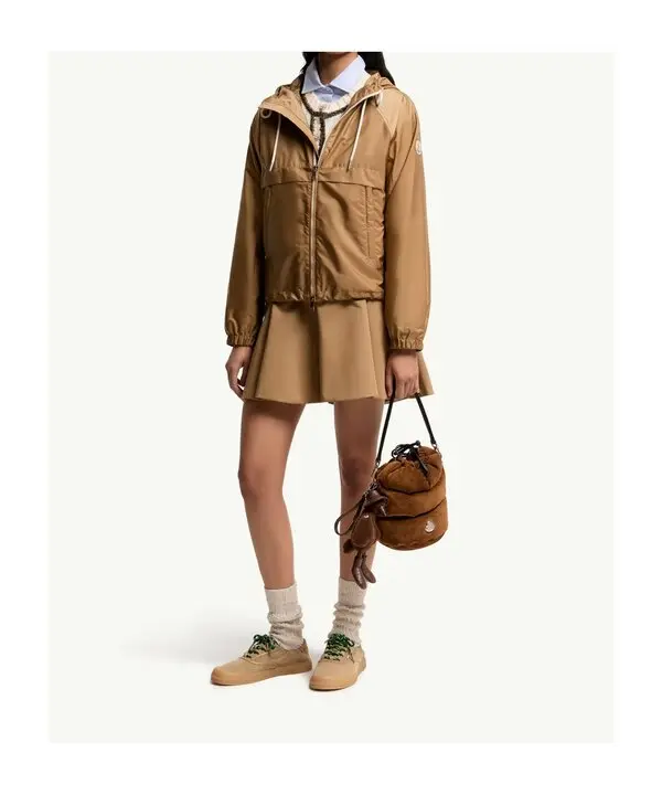 Moncler Coquelicot Zip-up Hooded Jacket - Camel