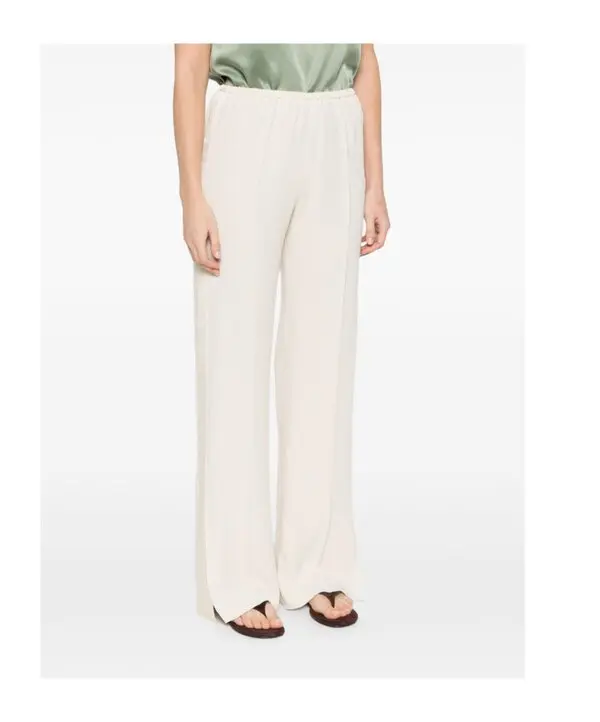 FORTE_FORTE Elasticated Waist Trousers - White