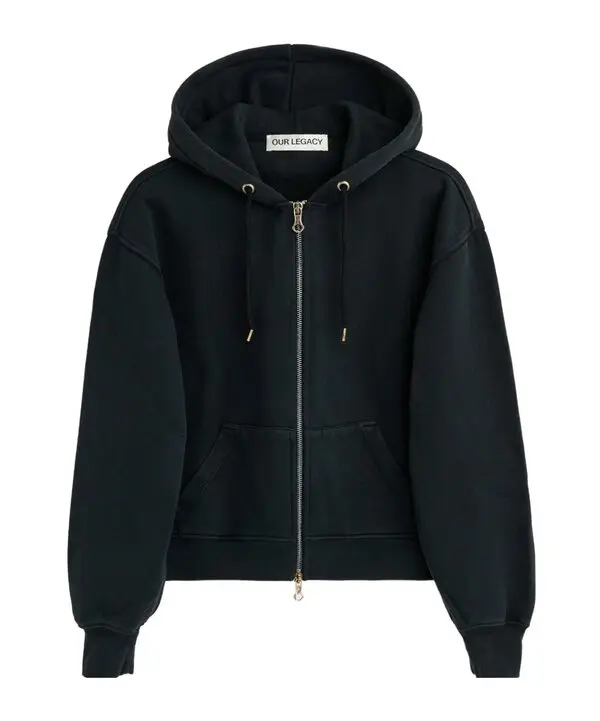 Our Legacy Two-way Zip-fastening Hoodie - Washed Black