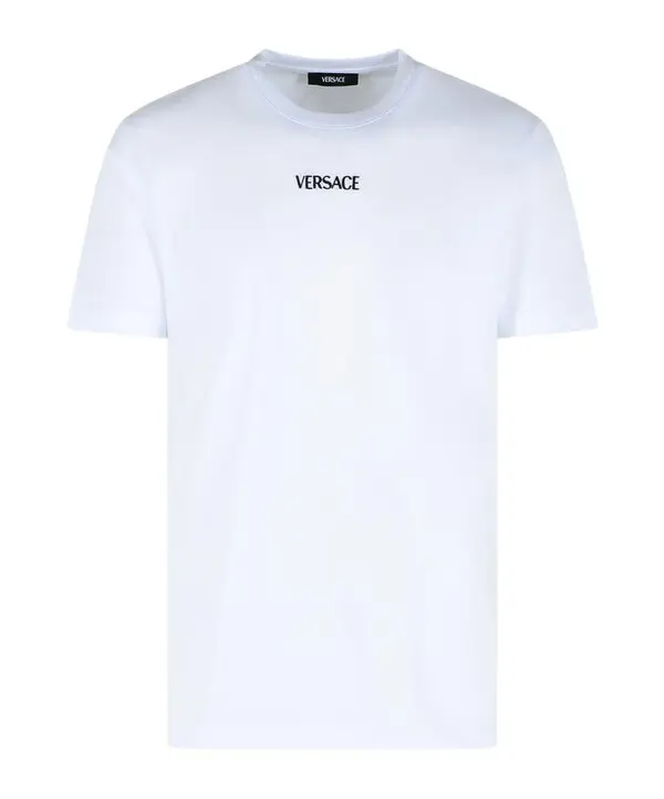 Versace Logo-embroidered Crewneck T-shirt