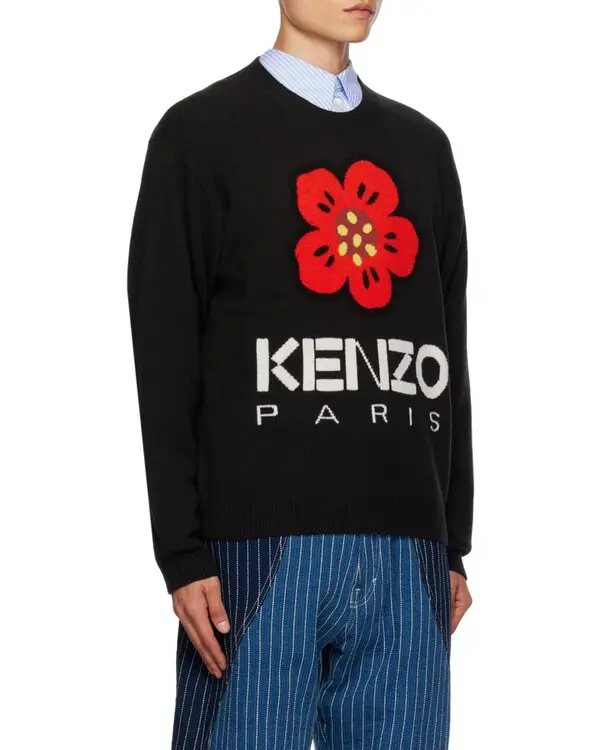 Kenzo Boke Flower Logo Crewneck Jumper - Black