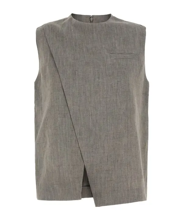 Loulou De Saison Della Asymmetric Sleeveless Top - Grey