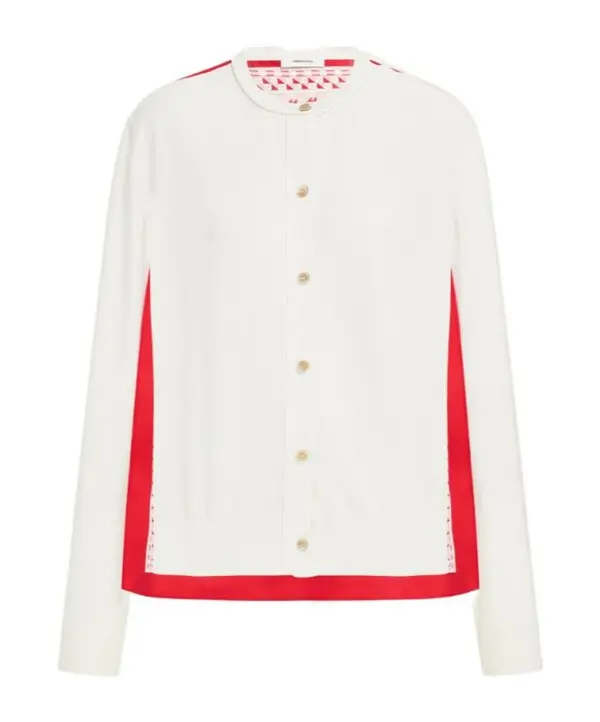 FERRAGAMO Crew-neck Cardigan - Mascapone Cheese Color
