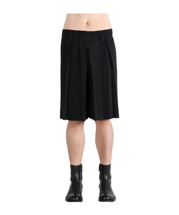 Issey Miyake Homme Plissé Pleated Hakama-style Shorts