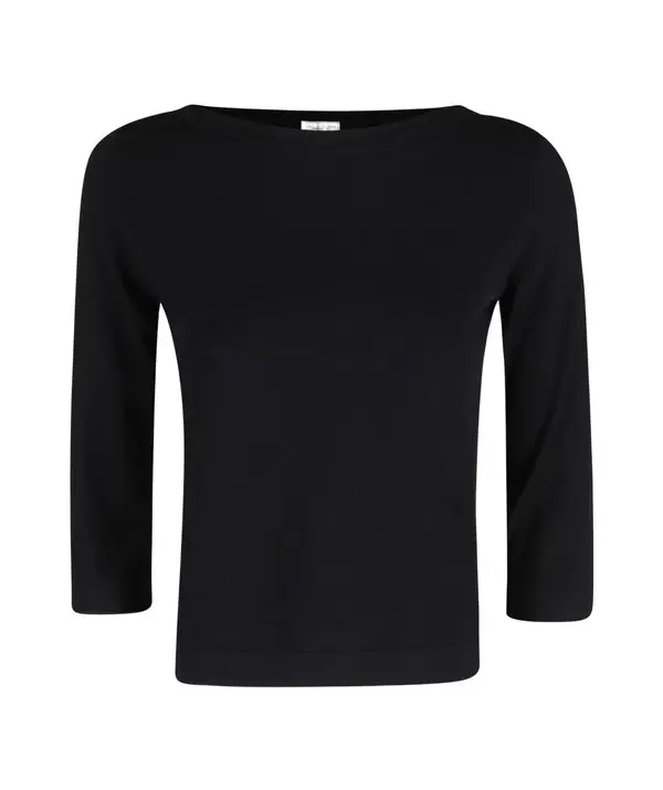 ROBERTO COLLINA Boat Neck Knitted Top - Black