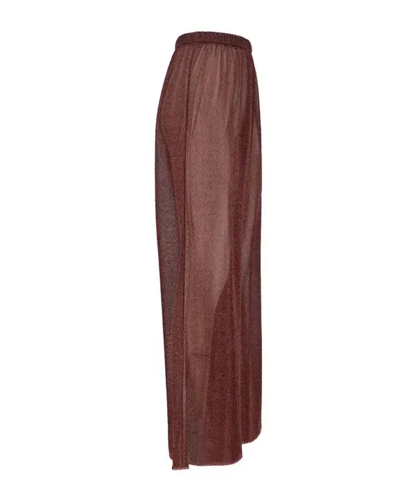 Oseree Lumière Sequin Embellished Wide-leg Pants - Red