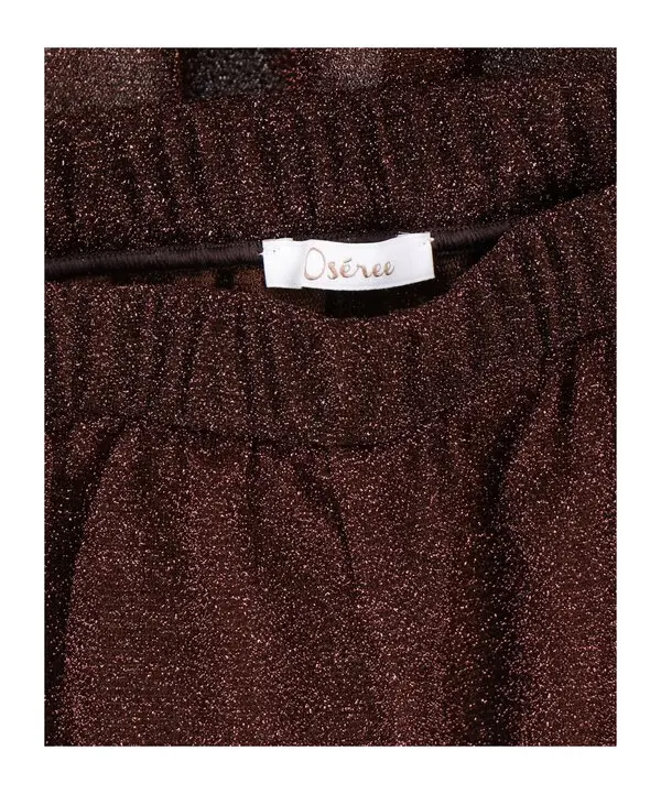 Oseree Lumière Sequin Embellished Wide-leg Pants - Red