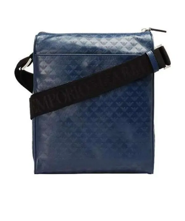 Emporio Armani Full Logo Printing Diagonal Cross Package - Blue