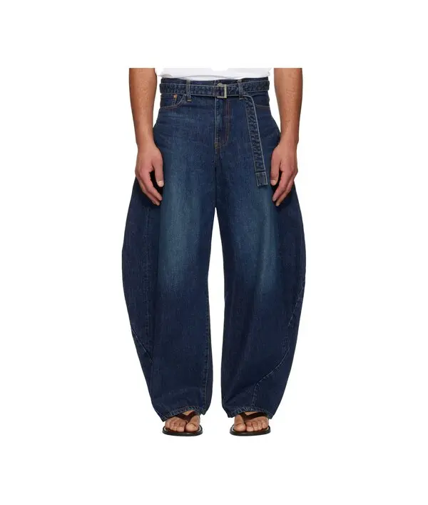 Sacai Wide Leg Jeans - Blue