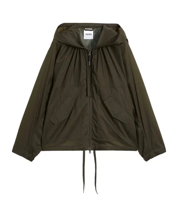 Aspesi Hooded Zip-up Jacket With Drawstring Hem