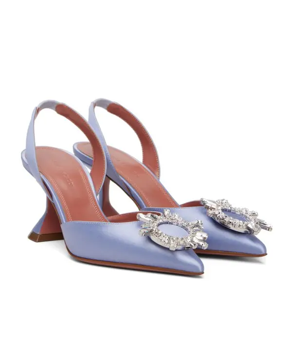 Amina Muaddi Begum Sling 70 Pointed-toe High-heeled Sandals - Lavender