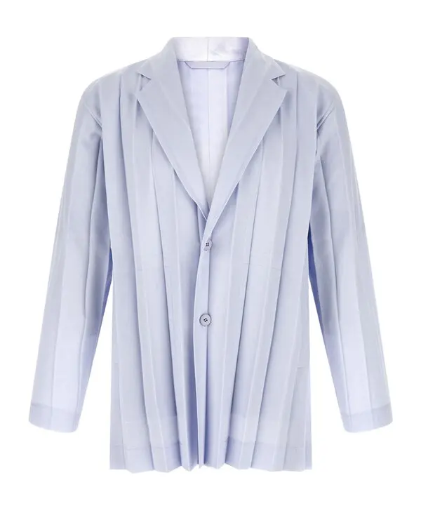 Issey Miyake Homme Plissé Single-breasted Suit Jacket With Accordion Pleats - White
