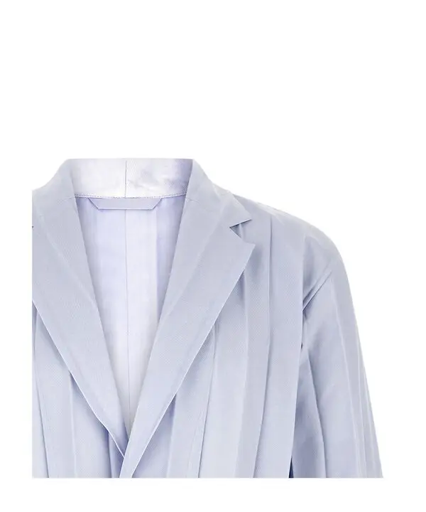 Issey Miyake Homme Plissé Single-breasted Suit Jacket With Accordion Pleats - White