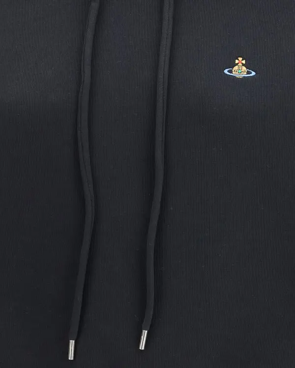 VIVIENNE WESTWOOD Logo Embroidered Cropped Hoodie - Black