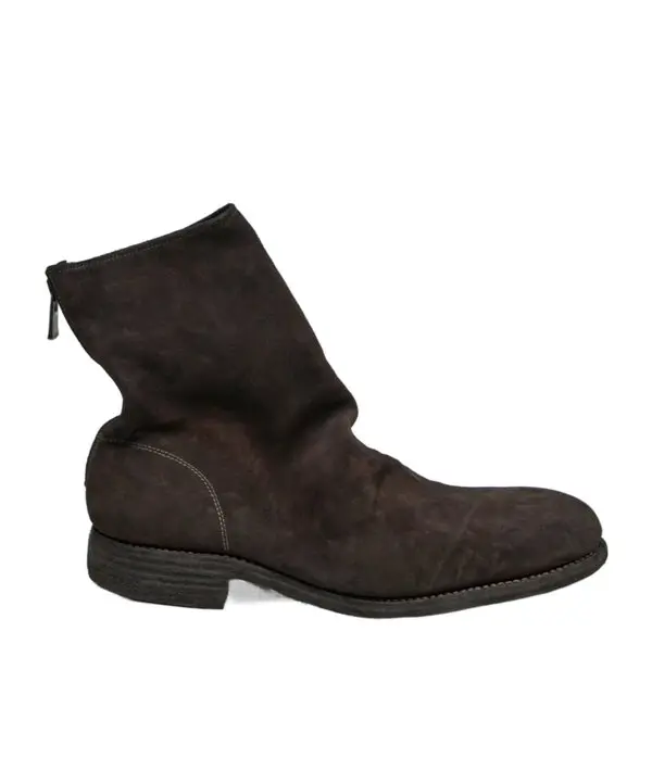 Guidi Round-toe Zip-up Ankle Boots - Dark Brown