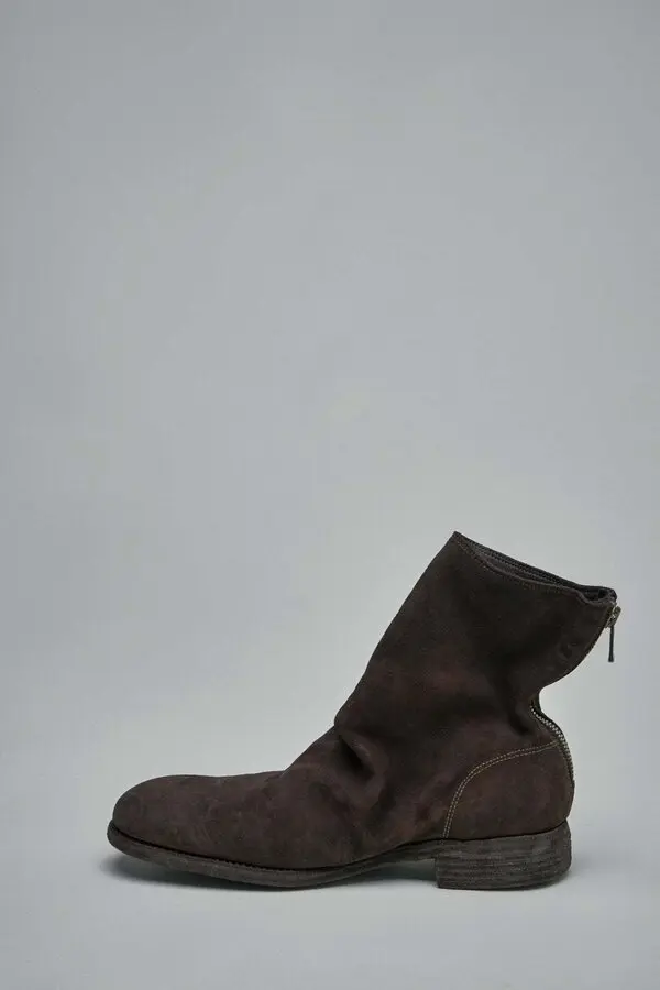 Guidi Round-toe Zip-up Ankle Boots - Dark Brown