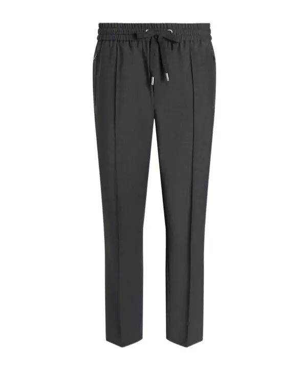Dolce & Gabbana Topstitched Drawstring Trousers - Grey