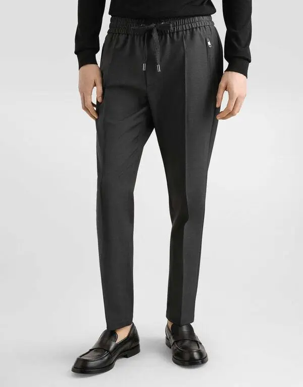 Dolce & Gabbana Topstitched Drawstring Trousers - Grey