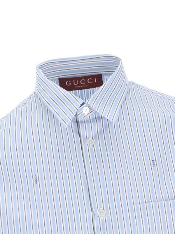 Gucci Striped Poplin Shirt - Light Blue