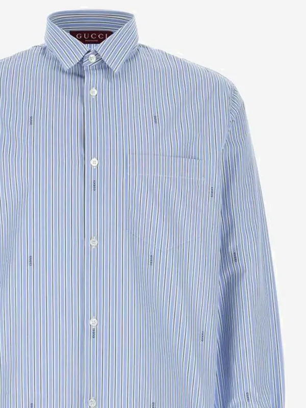 Gucci Striped Poplin Shirt - Light Blue