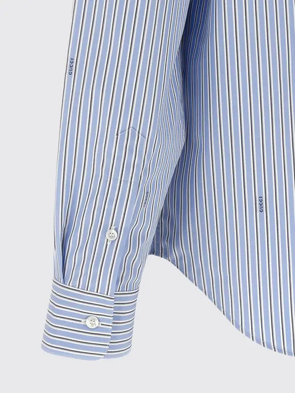 Gucci Striped Poplin Shirt - Light Blue
